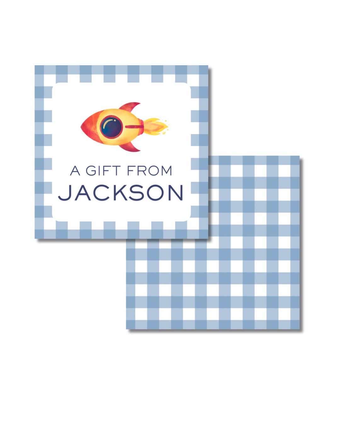 Blue Spaceship Gift Tag | Instant Digital Download | Custom Canva ...