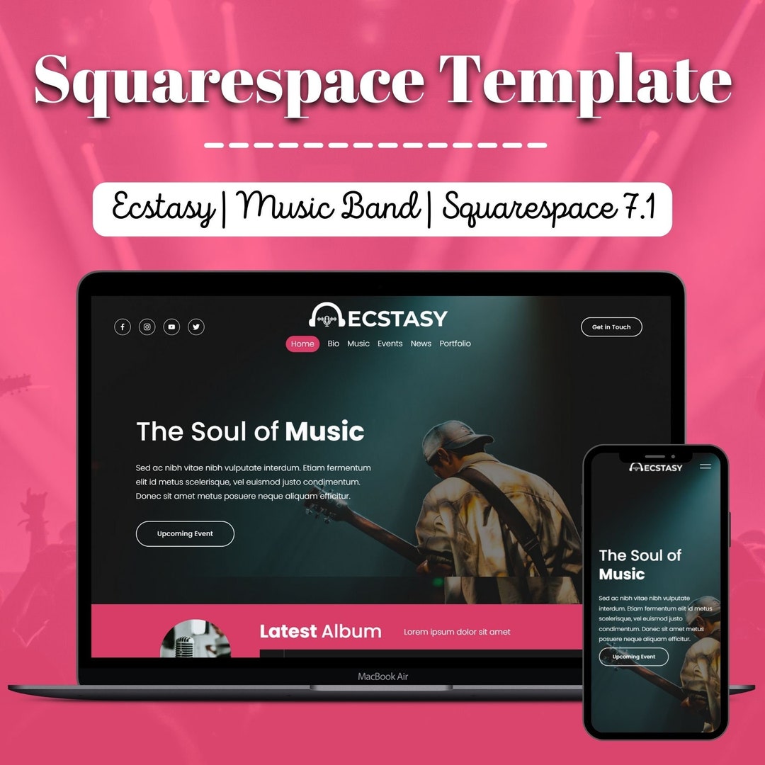 Squarespace 7.1 Website Template for Music Band Music Artist Website ...