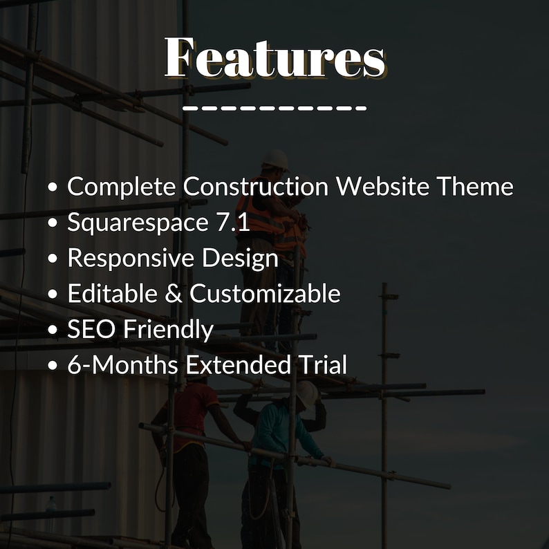 Constructit Squarespace Template, Squarespace 7.1 Website, Squarespace Template Construction - Etsy