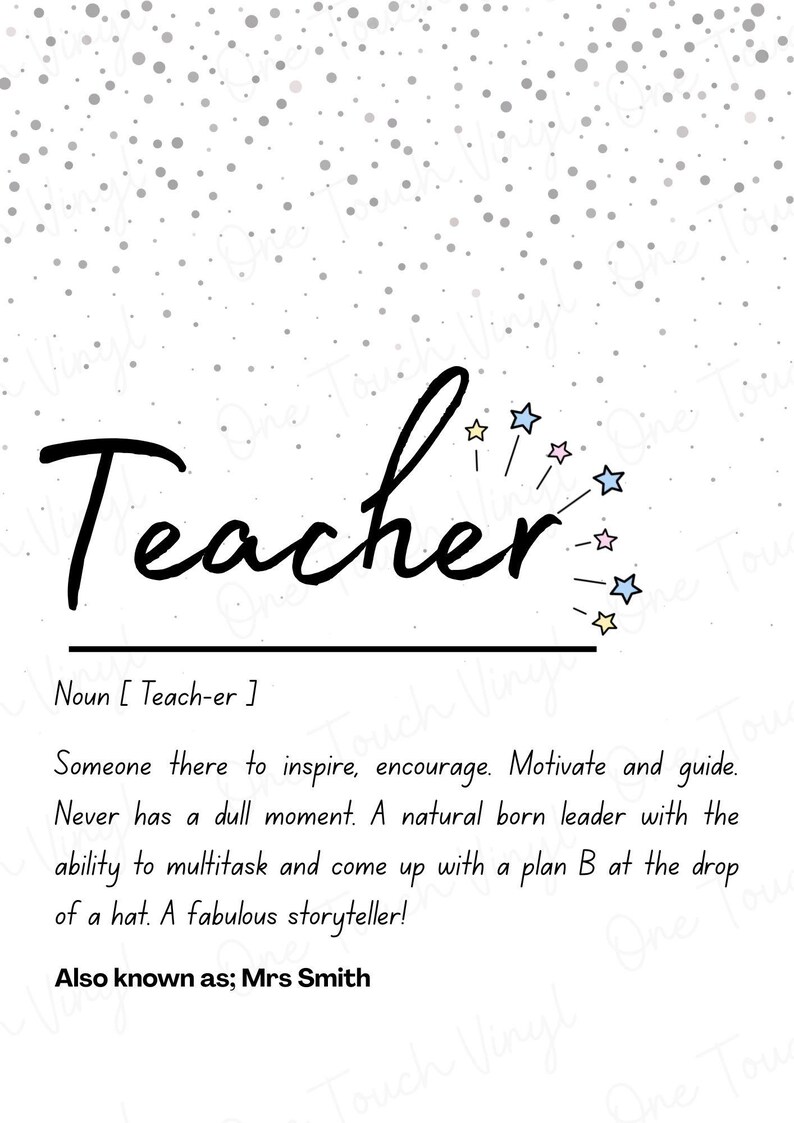 Teacher Noun - Digital Download - Etsy