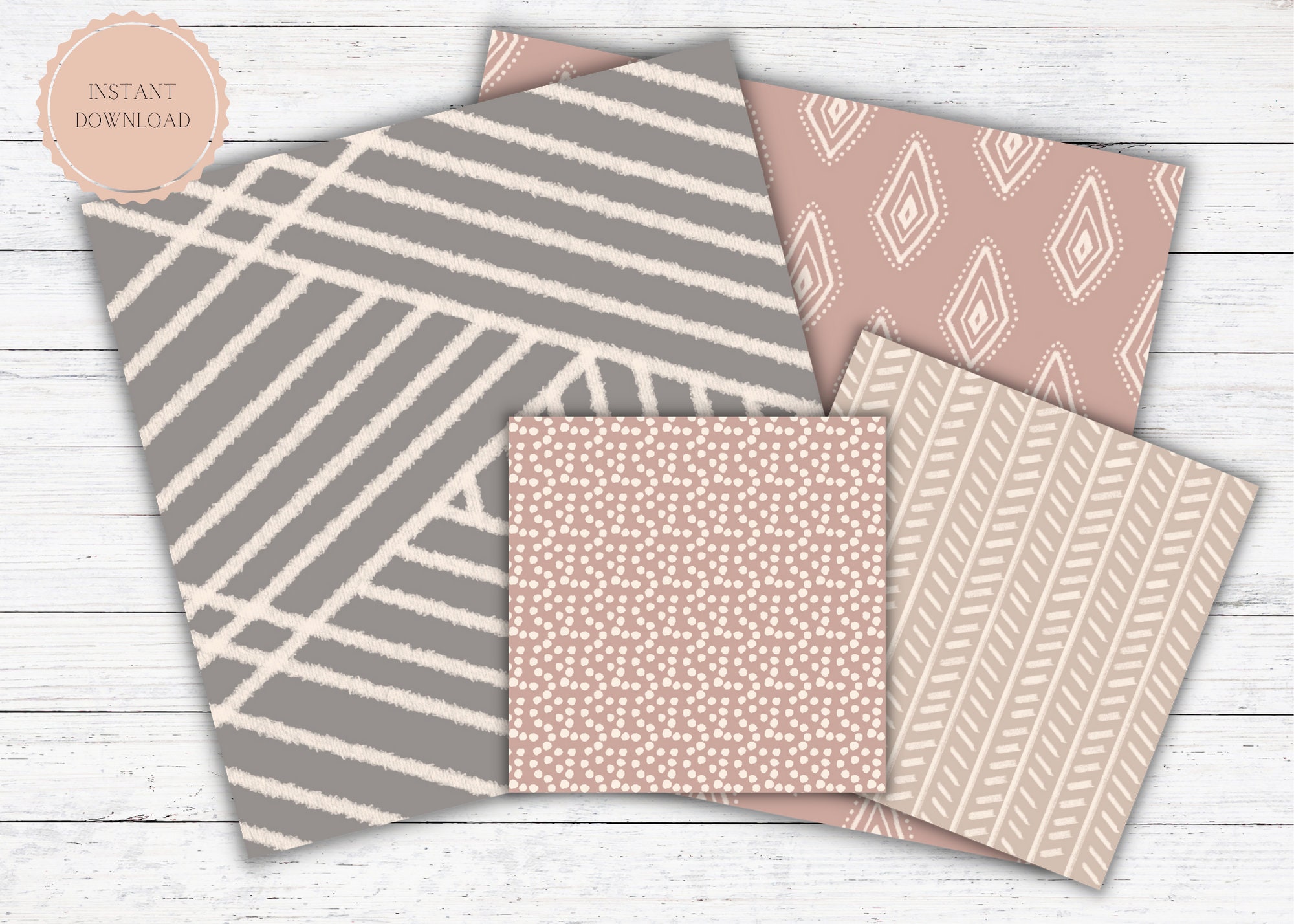 14 Boho Digital Papers Boho Scrapbook Paper Boho - Etsy