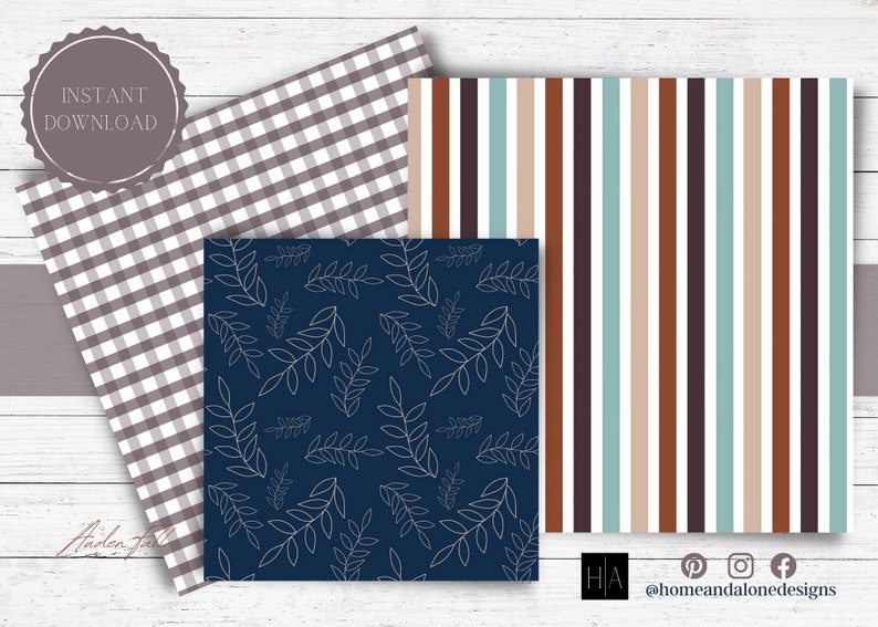 14 Fall Digital Papers Fall Scrapbook Paper Fall - Etsy