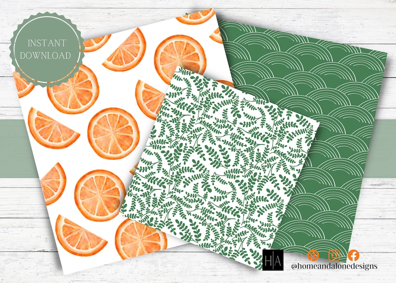 Digital Papers, Orange Scrapbook Paper, Orange Backgrounds, Digital ...