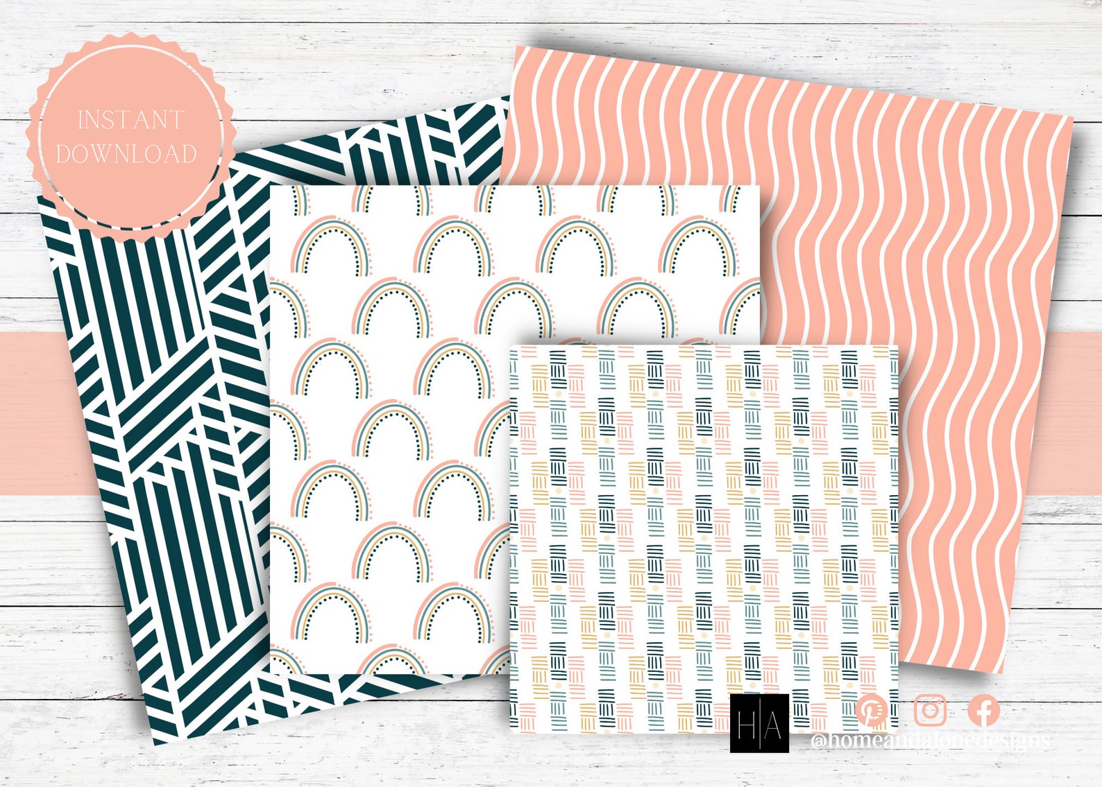 14 Boho Digital Papers, Boho Scrapbook Paper, Boho Backgrounds, Boho ...