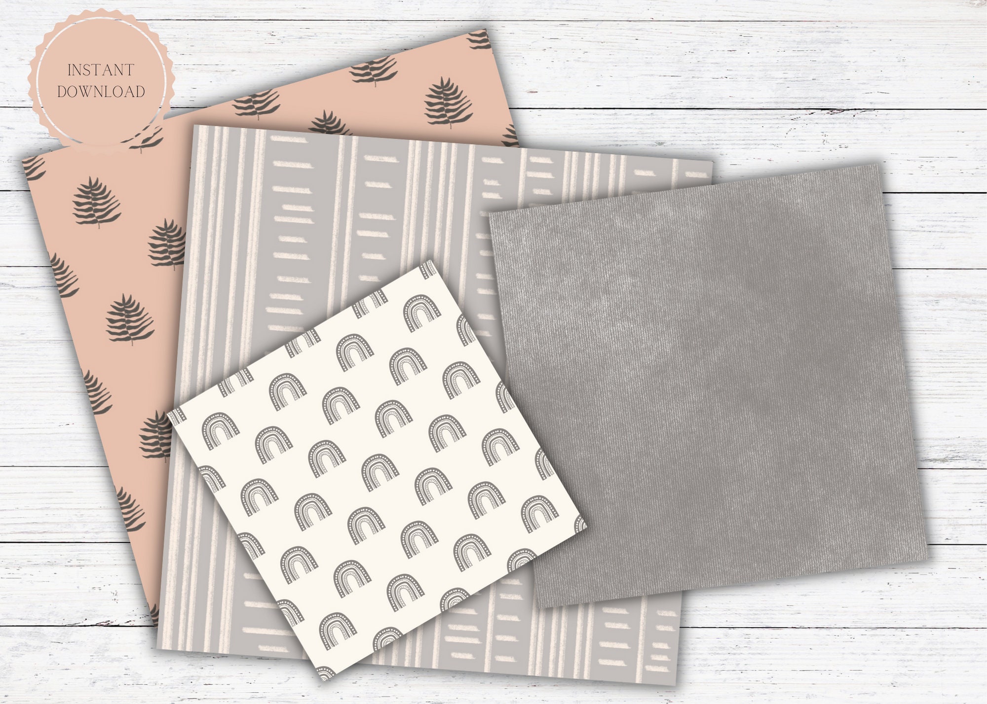 14 Boho Digital Papers Boho Scrapbook Paper Boho - Etsy