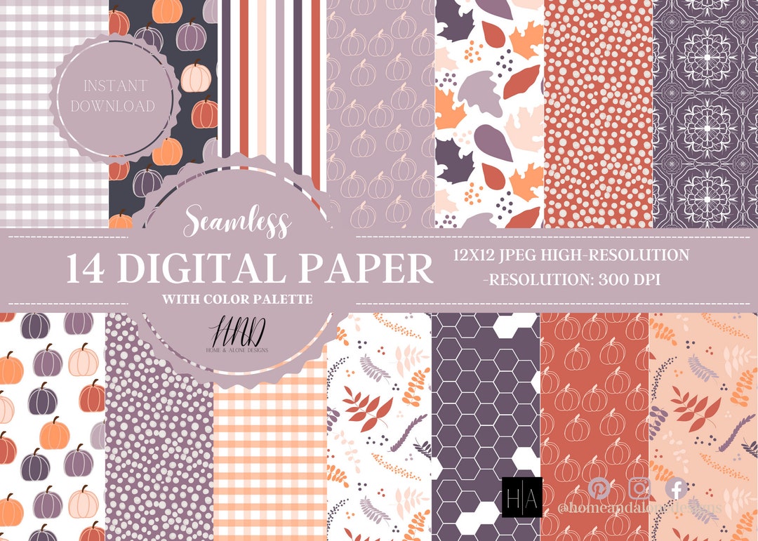 14 Fall Digital Papers, Fall Scrapbook Paper, Fall Backgrounds, Fall ...
