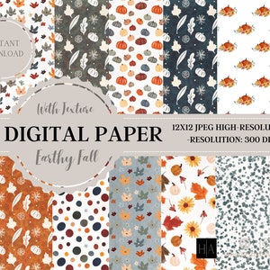 14 Fall Digital Papers, Fall Scrapbook Paper, Fall Backgrounds ...