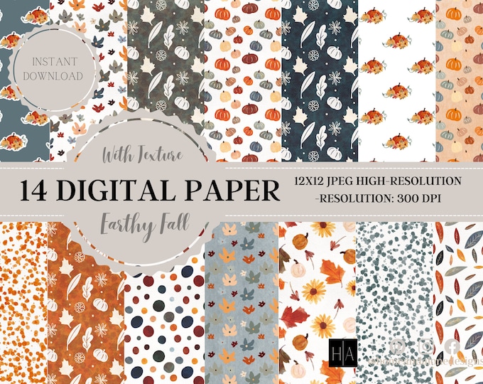 14 Fall Digital Papers, Fall Scrapbook Paper, Fall Backgrounds ...