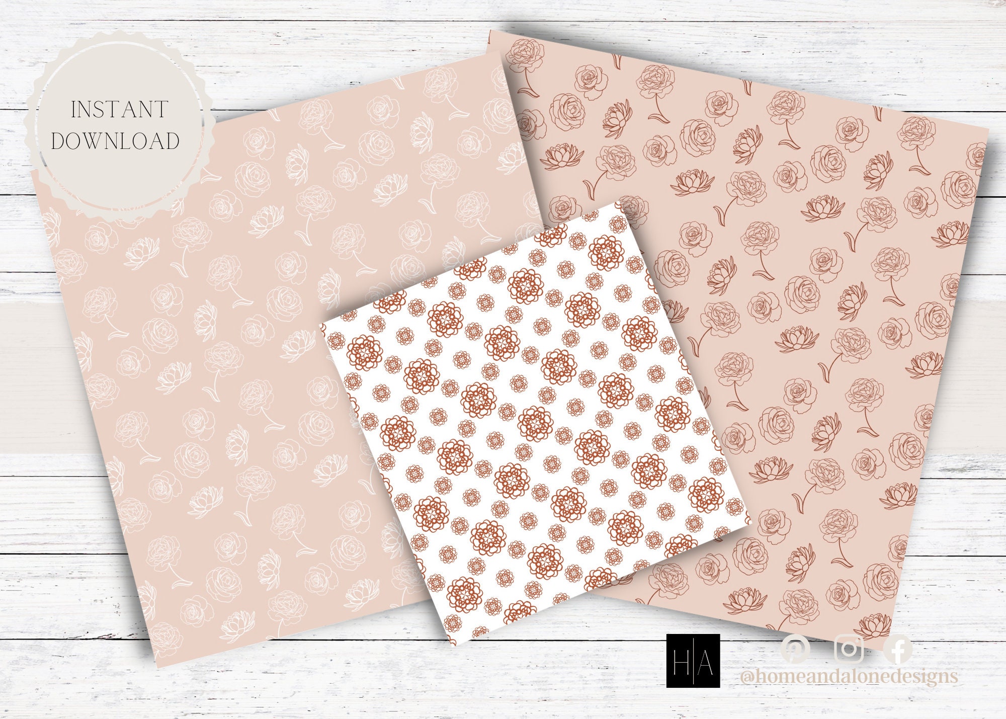 14 Boho Digital Papers Boho Scrapbook Paper Boho - Etsy