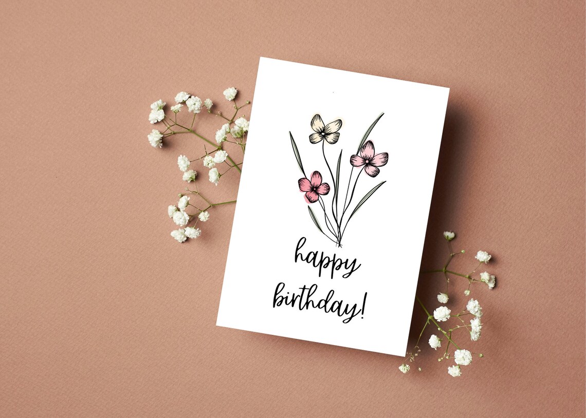 Happy Birthday Card Printable, Digital Download, Birthday Card, Digital ...
