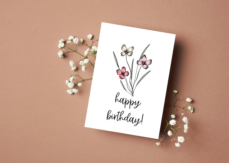 Happy Birthday Card Printable, Digital Download, Birthday Card, Digital ...