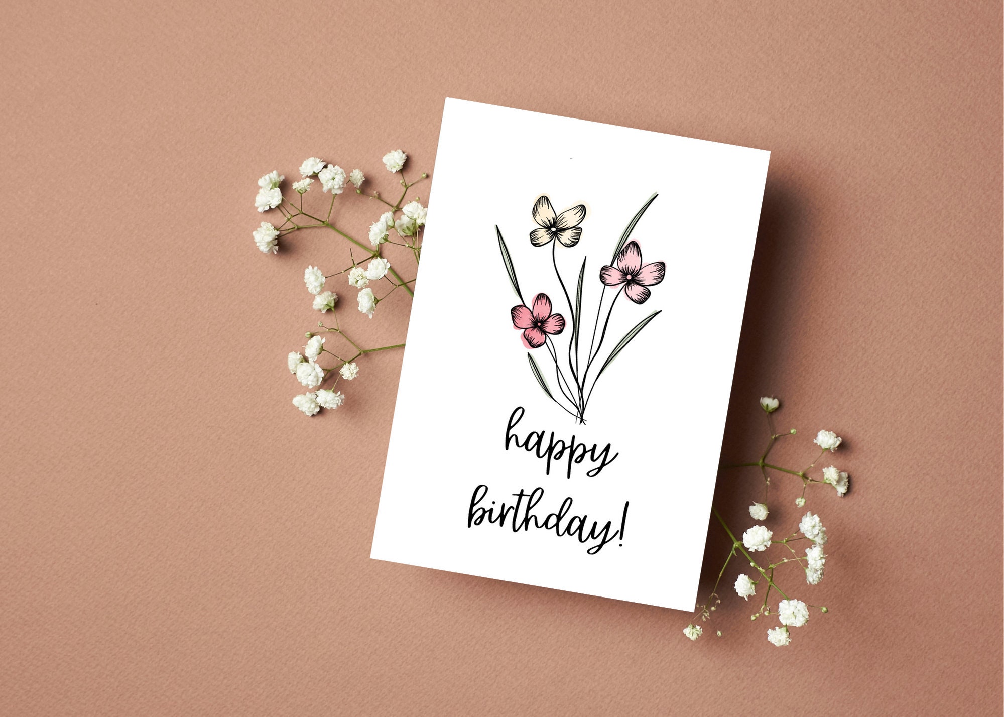 Happy Birthday Card Printable, Digital Download, Birthday Card, Digital ...