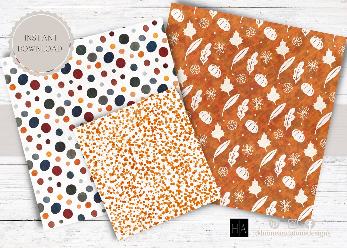 14 Fall Digital Papers Fall Scrapbook Paper Fall - Etsy