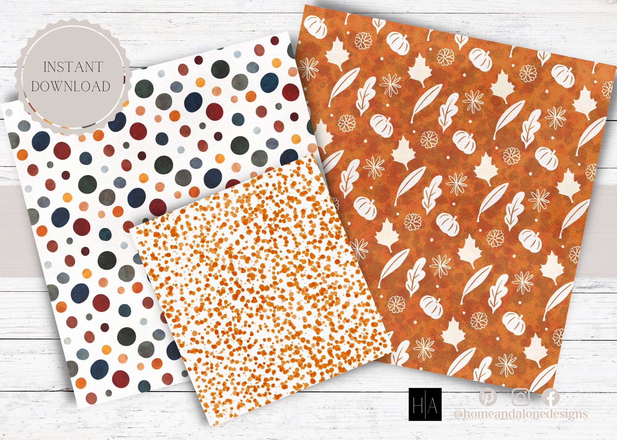 14 Fall Digital Papers, Fall Scrapbook Paper, Fall Backgrounds ...