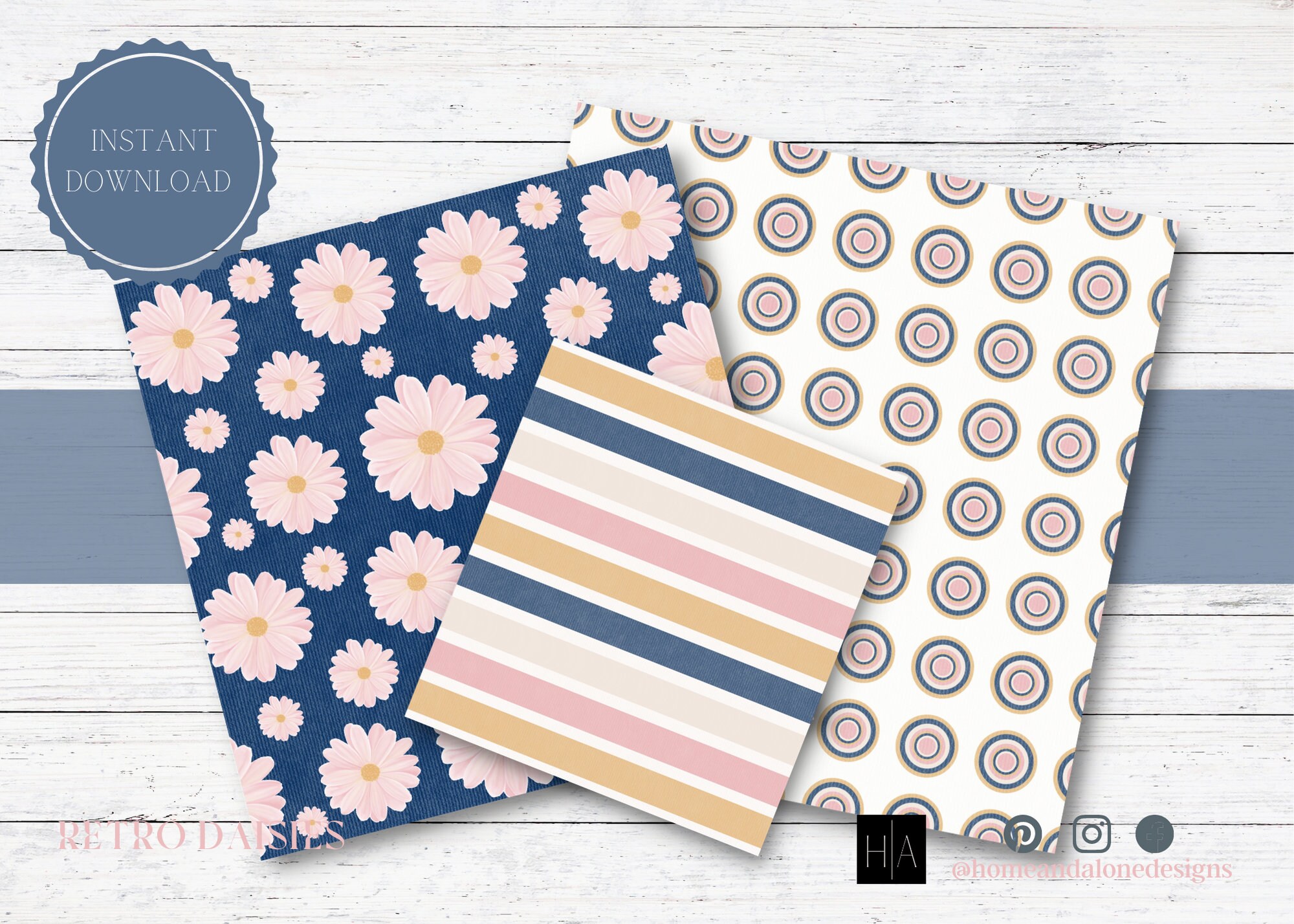 Retro Digital Papers Retro Scrapbook Paper Retro - Etsy