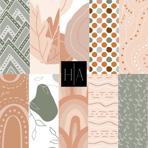 14 Boho Digital Papers, Boho Scrapbook Paper, Boho Backgrounds, Boho ...