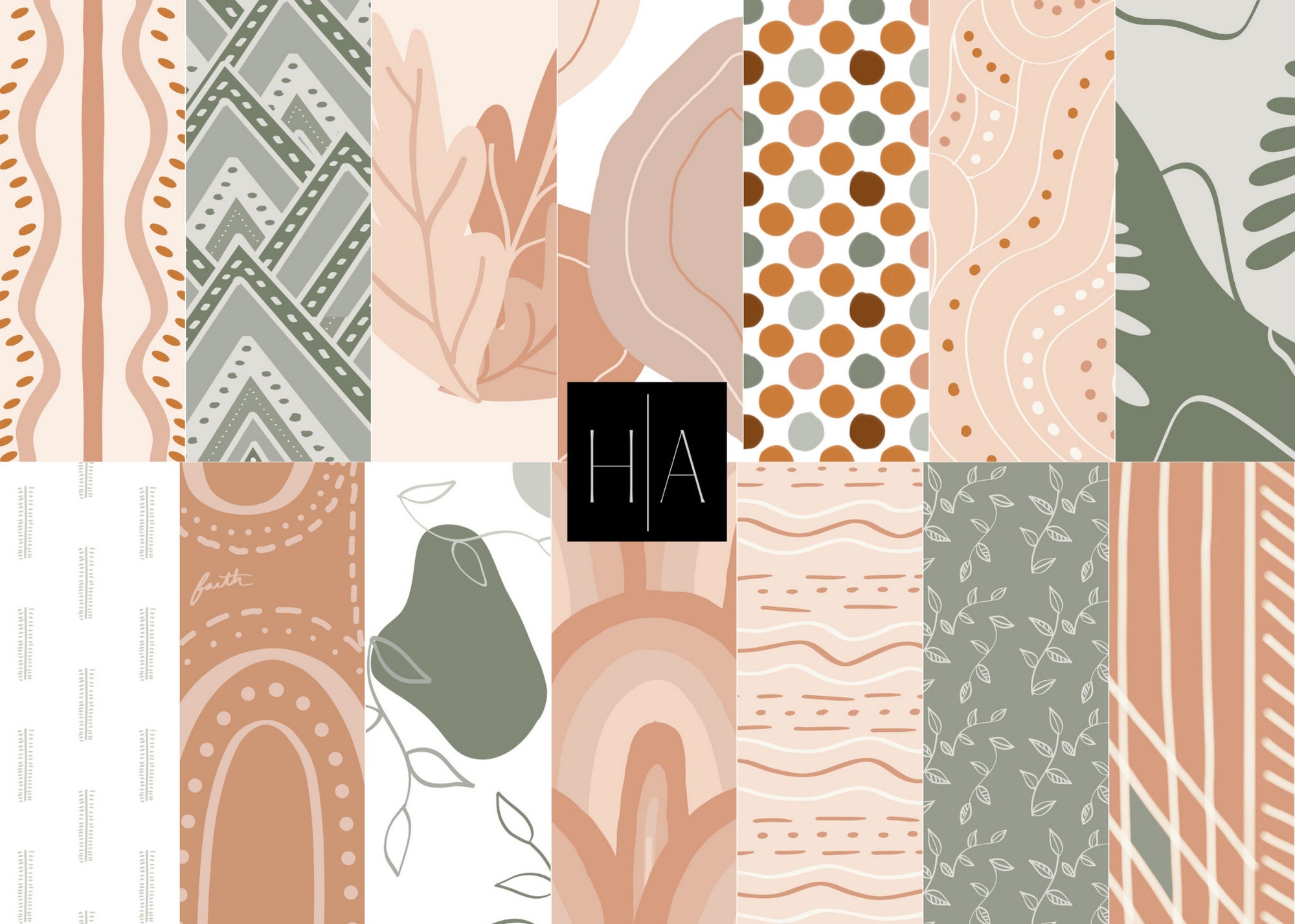 14 Boho Digital Papers Boho Scrapbook Paper Boho - Etsy
