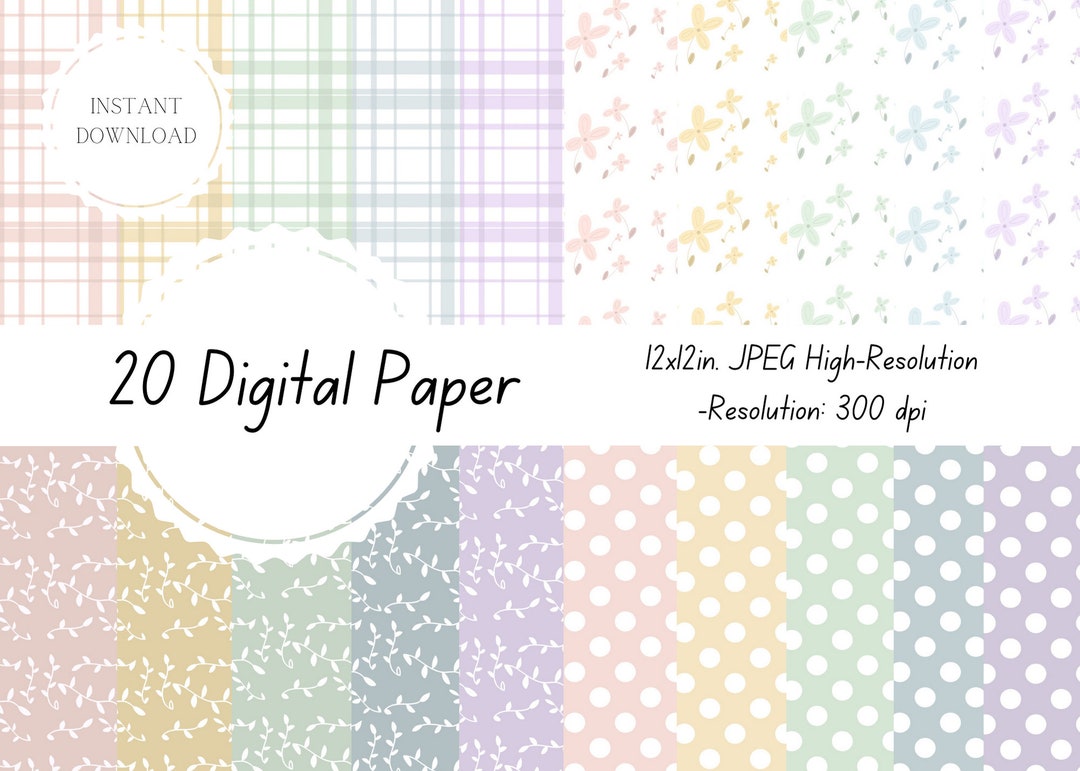 Pastel Color Digital Paper - Etsy