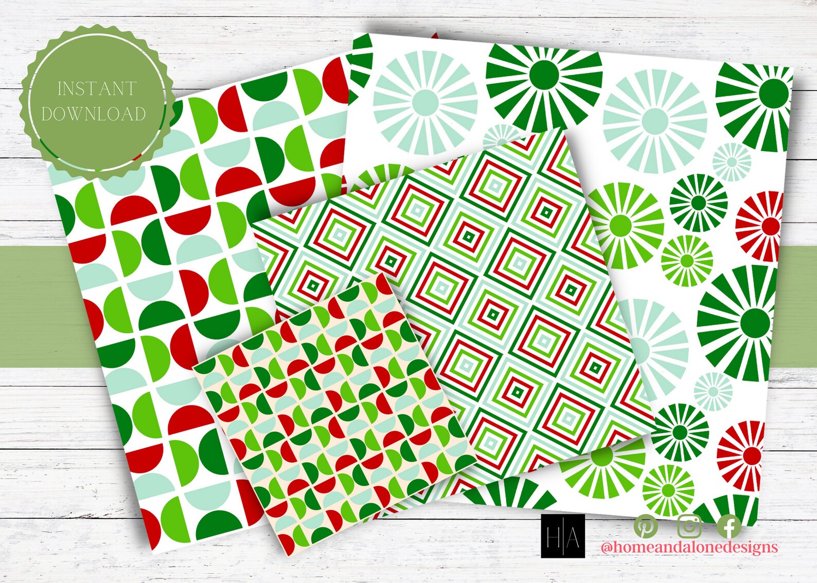14 Christmas Digital Papers, Christmas Scrapbook Paper, Backgrounds ...