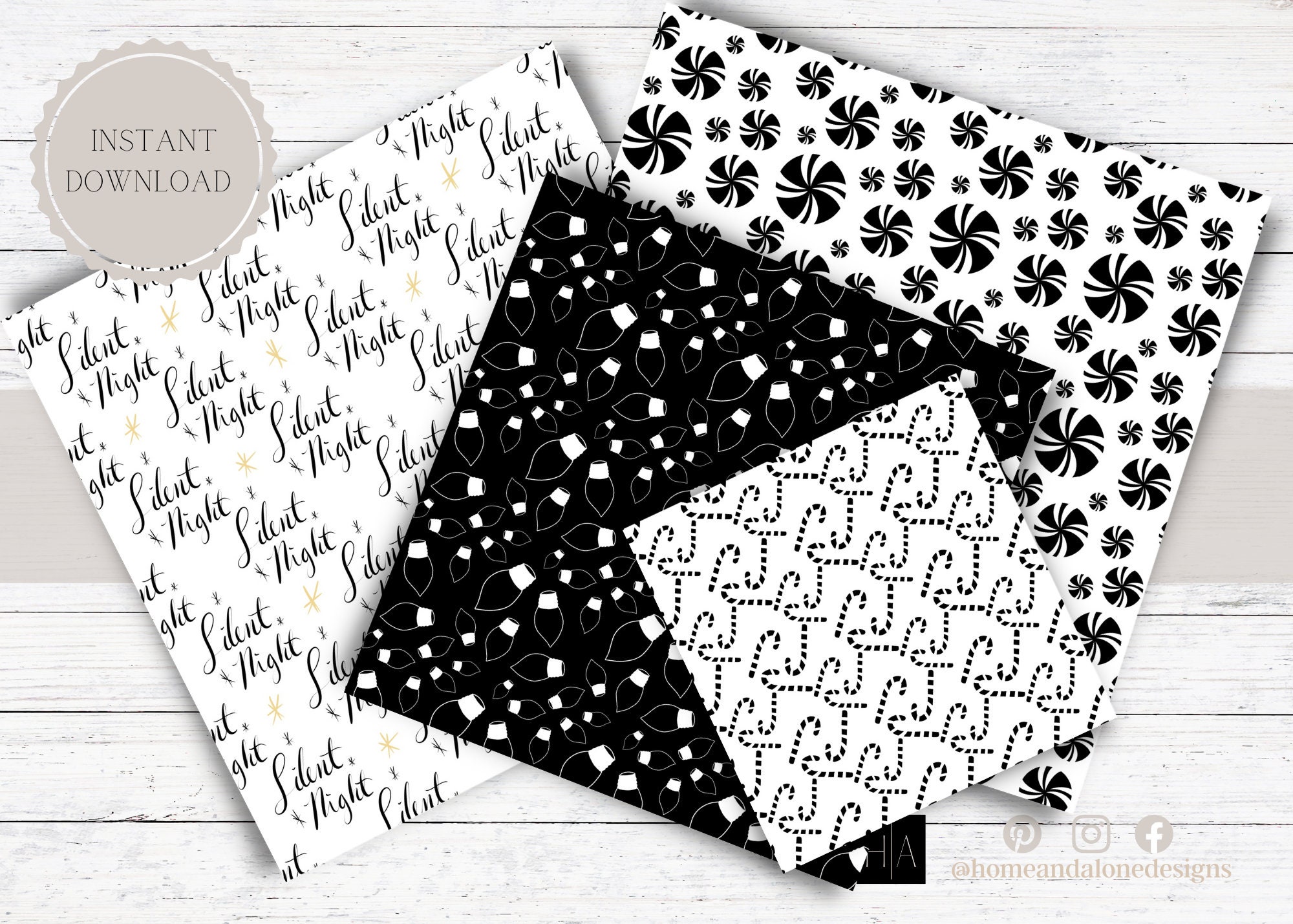 14 Christmas Digital Papers, Christmas Scrapbook Paper, Backgrounds ...