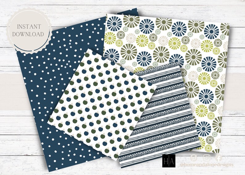 14 Christmas Digital Papers, Christmas Scrapbook Paper, Backgrounds ...