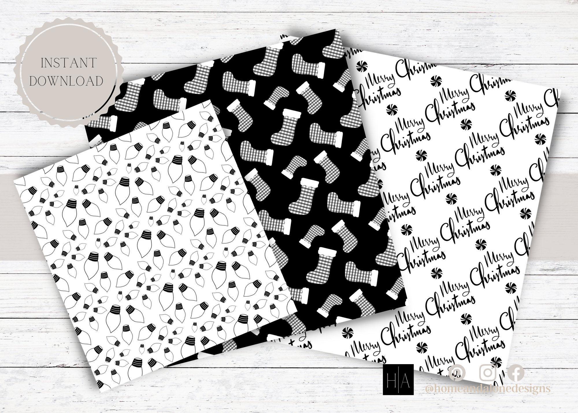 14 Christmas Digital Papers, Christmas Scrapbook Paper, Backgrounds ...