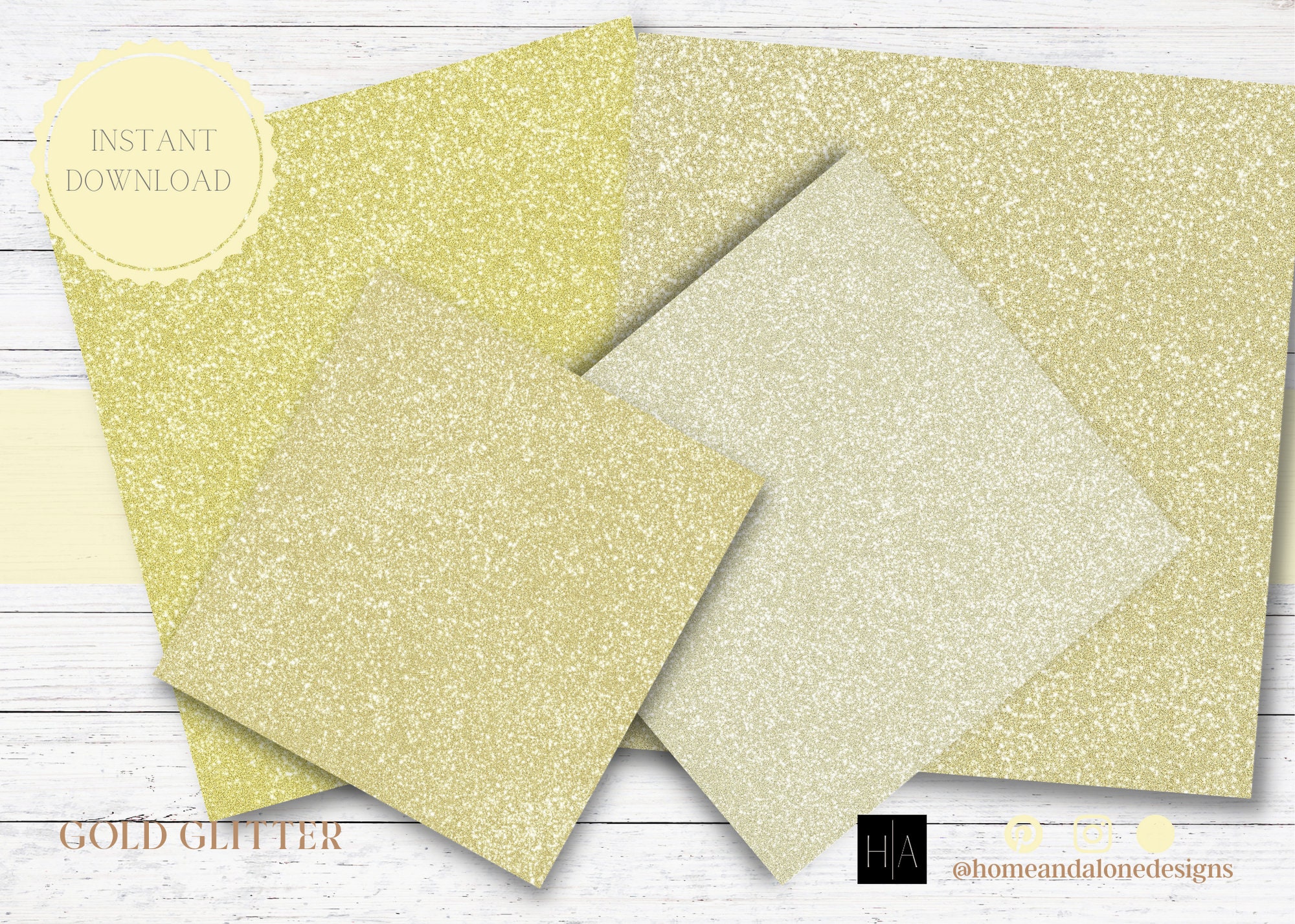 14 Gold Glitter Digital Papers, Gold Glitter Scrapbook Paper, Glitter ...