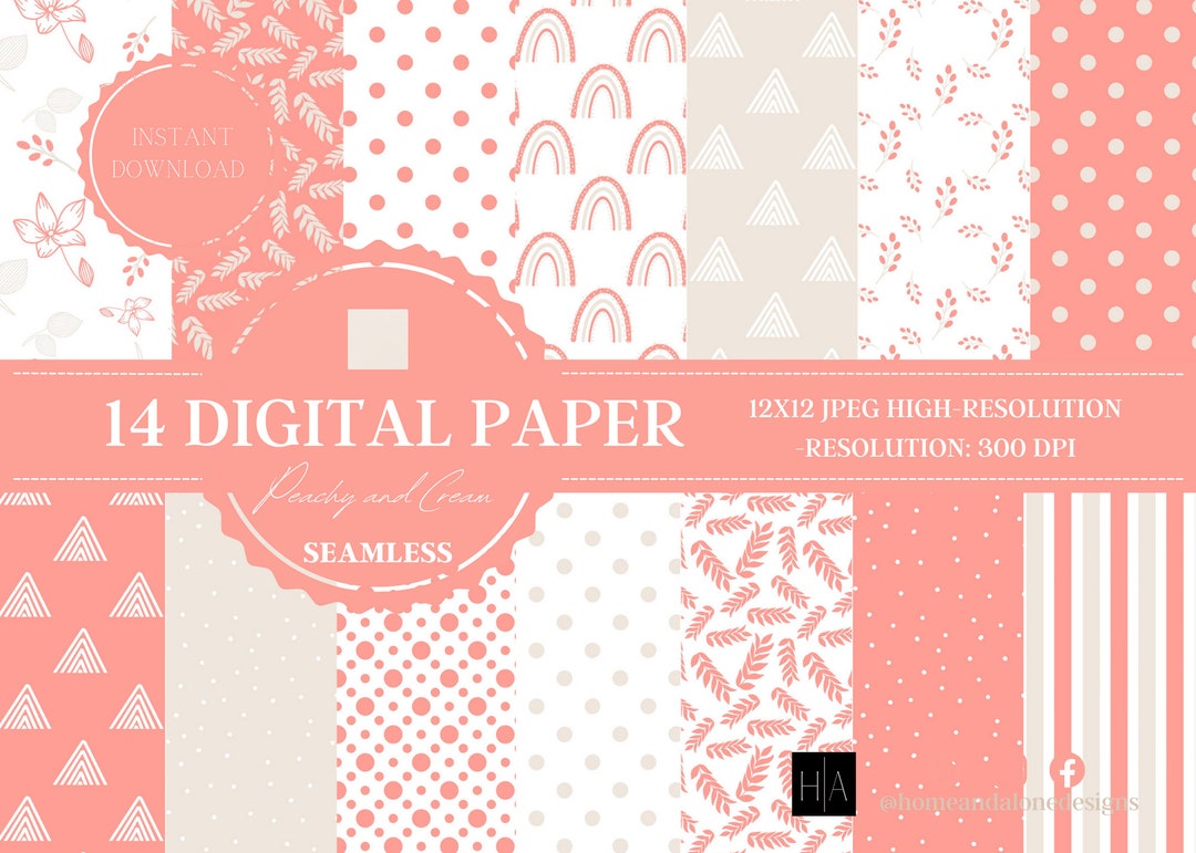 Boho Digital Papers, Boho Scrapbook Paper, Boho Backgrounds, Boho ...