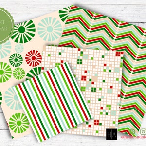 14 Christmas Digital Papers, Christmas Scrapbook Paper, Backgrounds ...