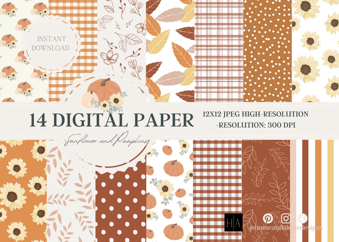 14 Fall Digital Papers, Fall Scrapbook Paper, Fall Backgrounds, Fall ...
