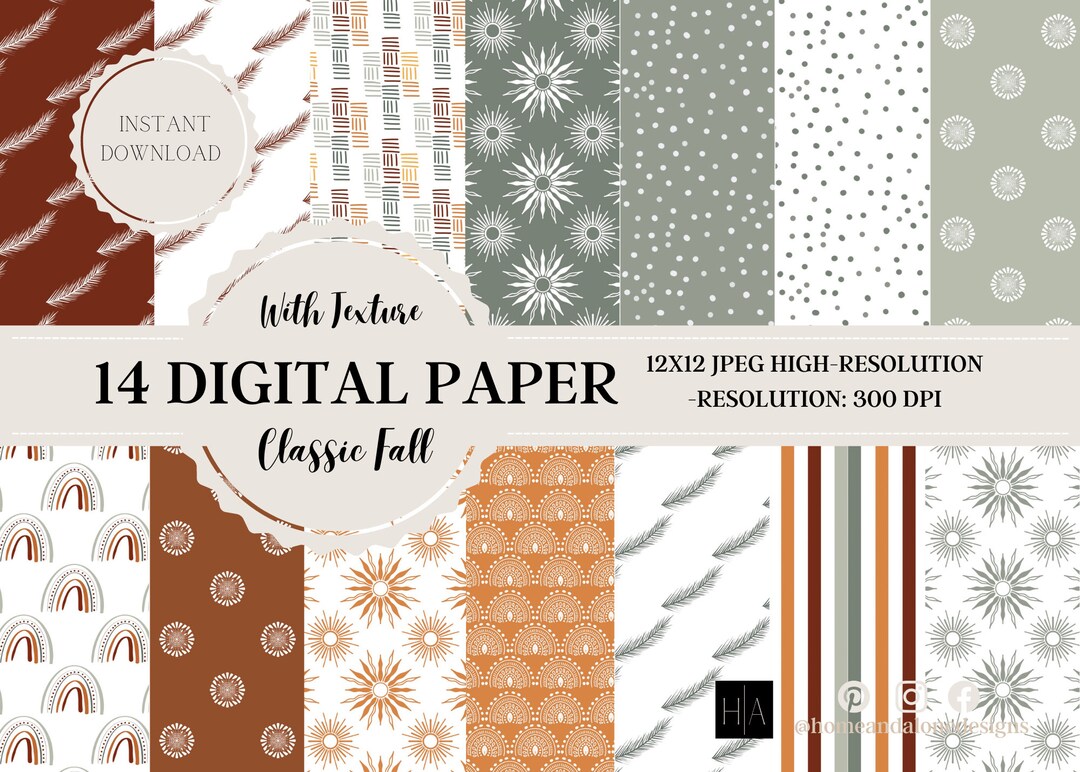 Digital Paper Boho Designs - Etsy