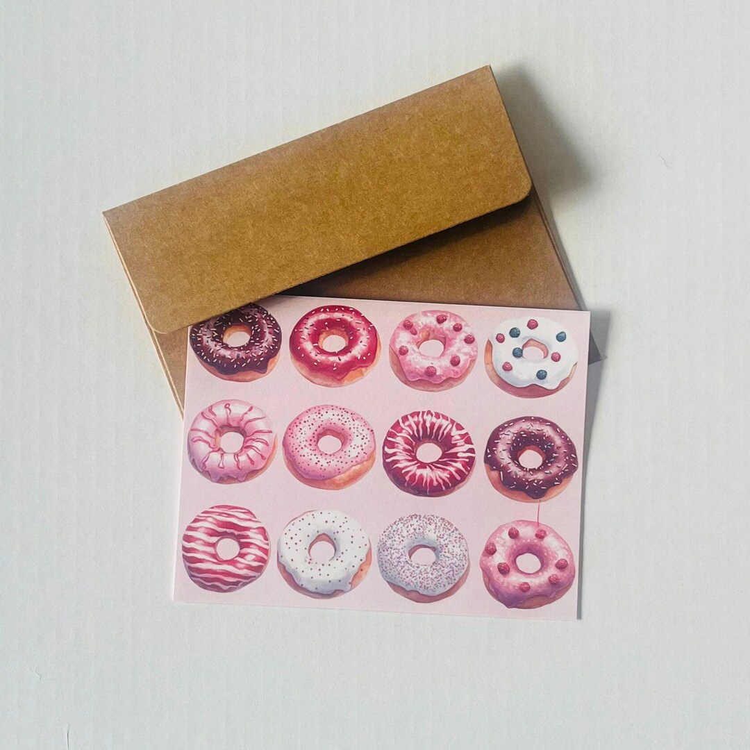 Donuts Note Card, Valentines Day Cards, Valentines Note Cards ...