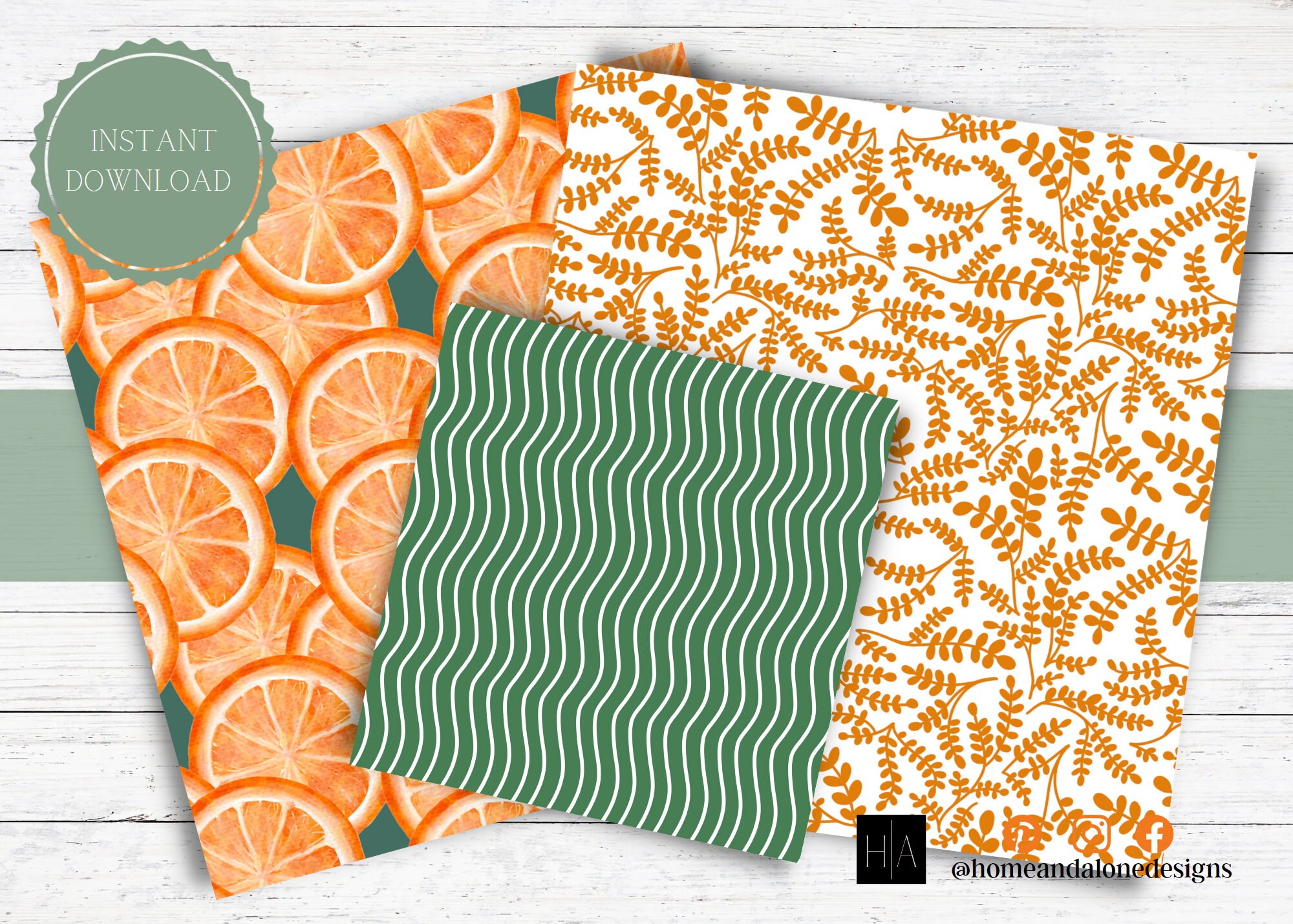 Digital Papers, Orange Scrapbook Paper, Orange Backgrounds, Digital ...