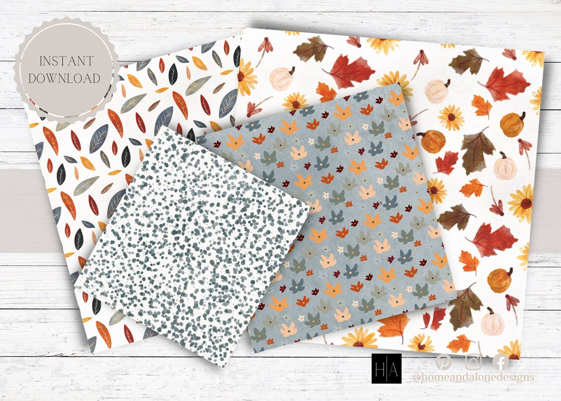 14 Fall Digital Papers, Fall Scrapbook Paper, Fall Backgrounds ...