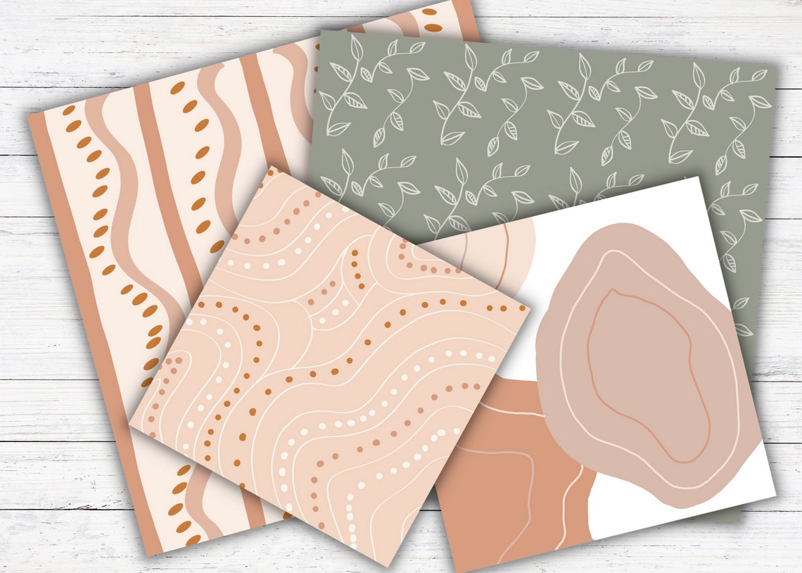 14 Boho Digital Papers Boho Scrapbook Paper Boho - Etsy
