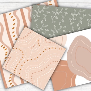 14 Boho Digital Papers, Boho Scrapbook Paper, Boho Backgrounds, Boho ...