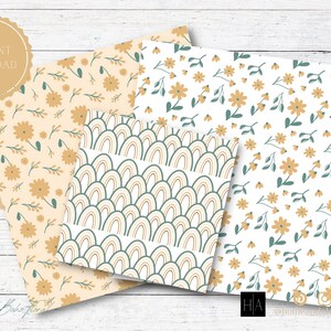 14 Seamless Boho Digital Papers, Boho Scrapbook Paper, Boho Backgrounds ...