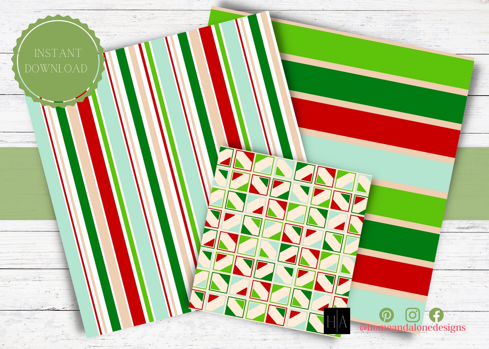 14 Christmas Digital Papers, Christmas Scrapbook Paper, Backgrounds ...