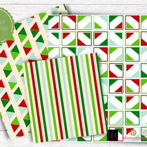 14 Christmas Digital Papers, Christmas Scrapbook Paper, Backgrounds ...