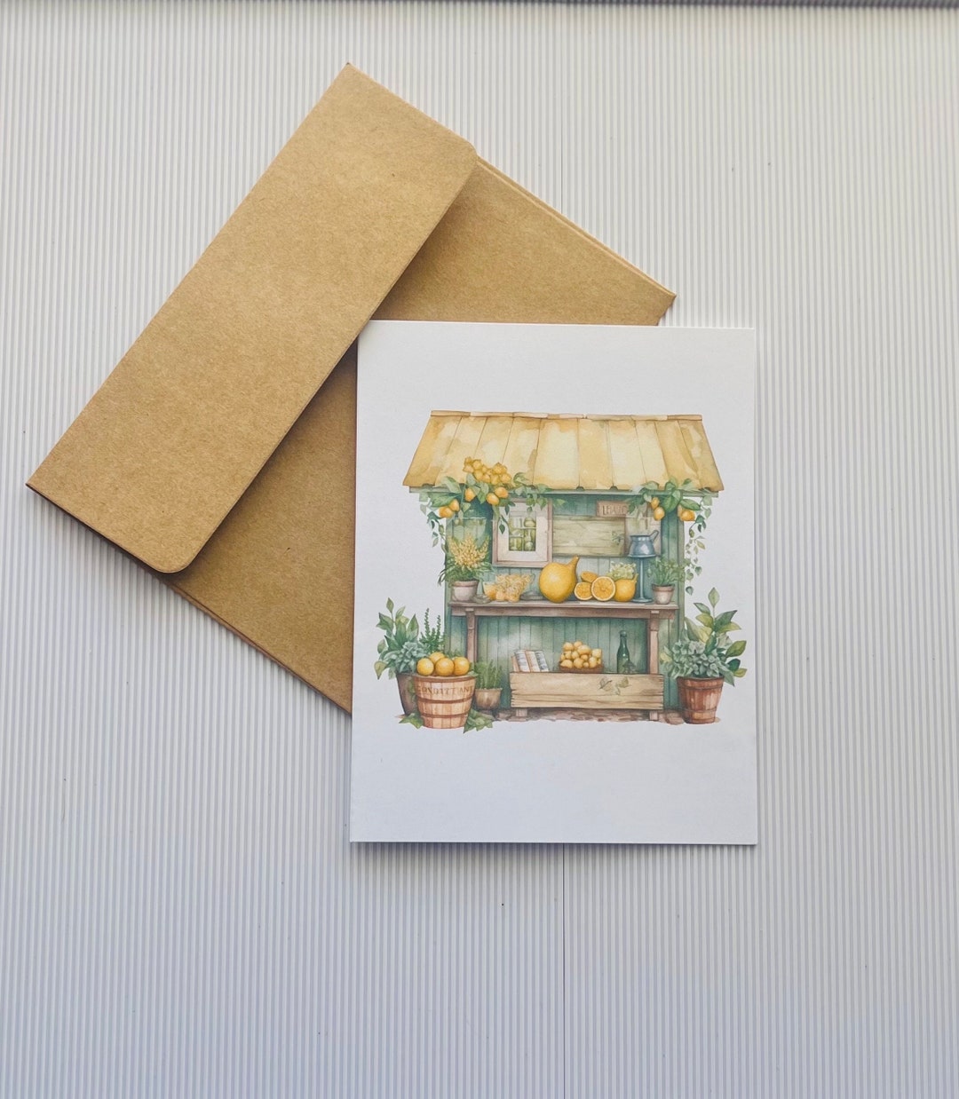 Lemon Note Card With Envelope, Spring Note Card, Summer Note Card ...