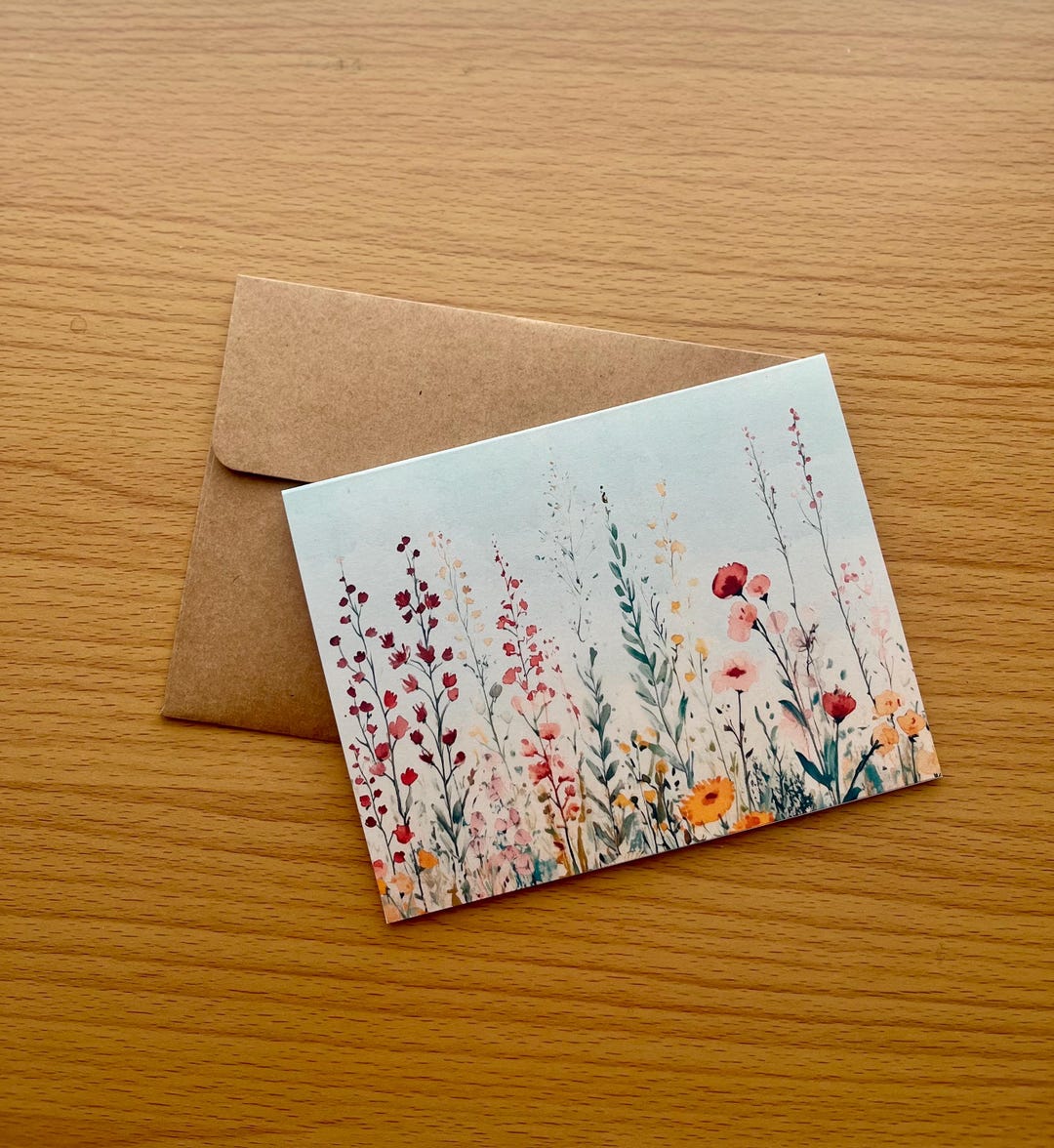 Wildflowers Field Note Cards, Wildflowers Note Cards, Note Cards With ...