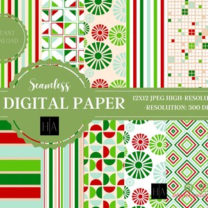 14 Christmas Digital Papers, Christmas Scrapbook Paper, Backgrounds ...