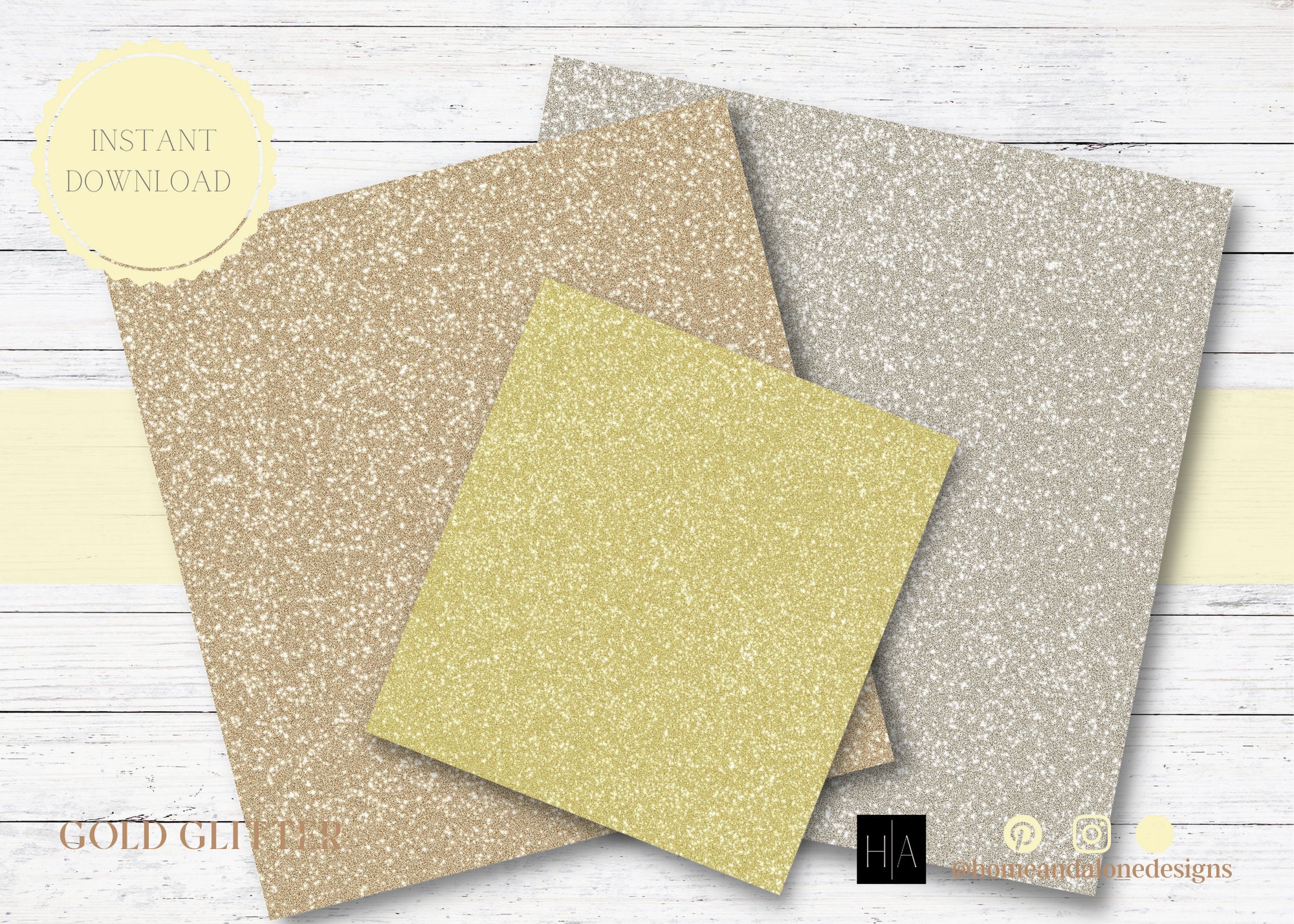 14 Gold Glitter Digital Papers, Gold Glitter Scrapbook Paper, Glitter ...