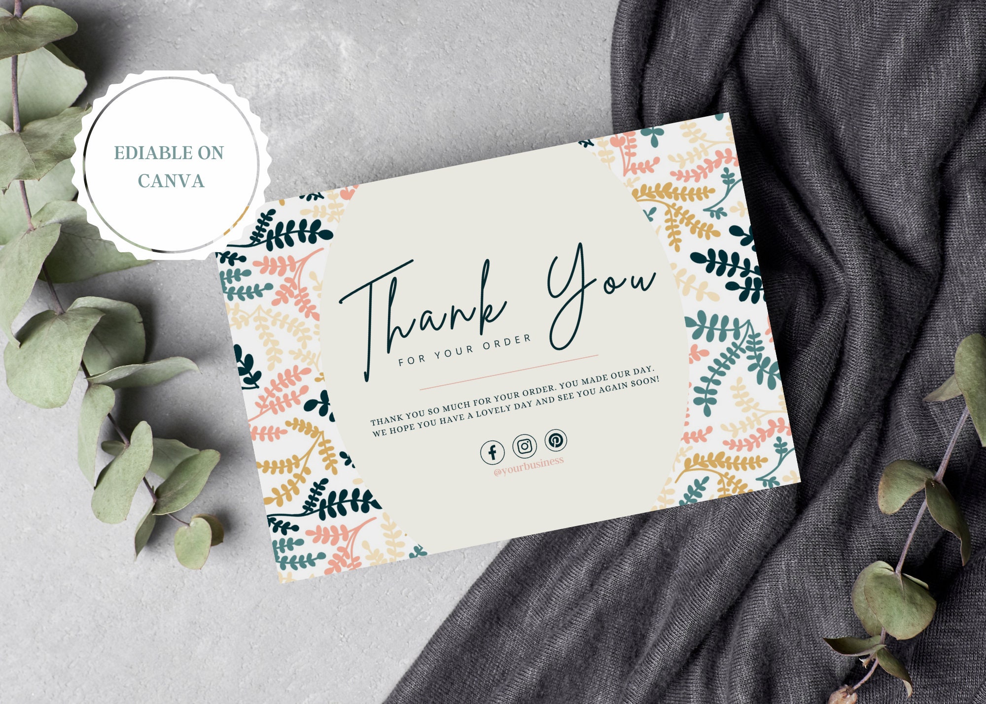 Business Thank You Template, Thank You Template, Editable Thank You ...