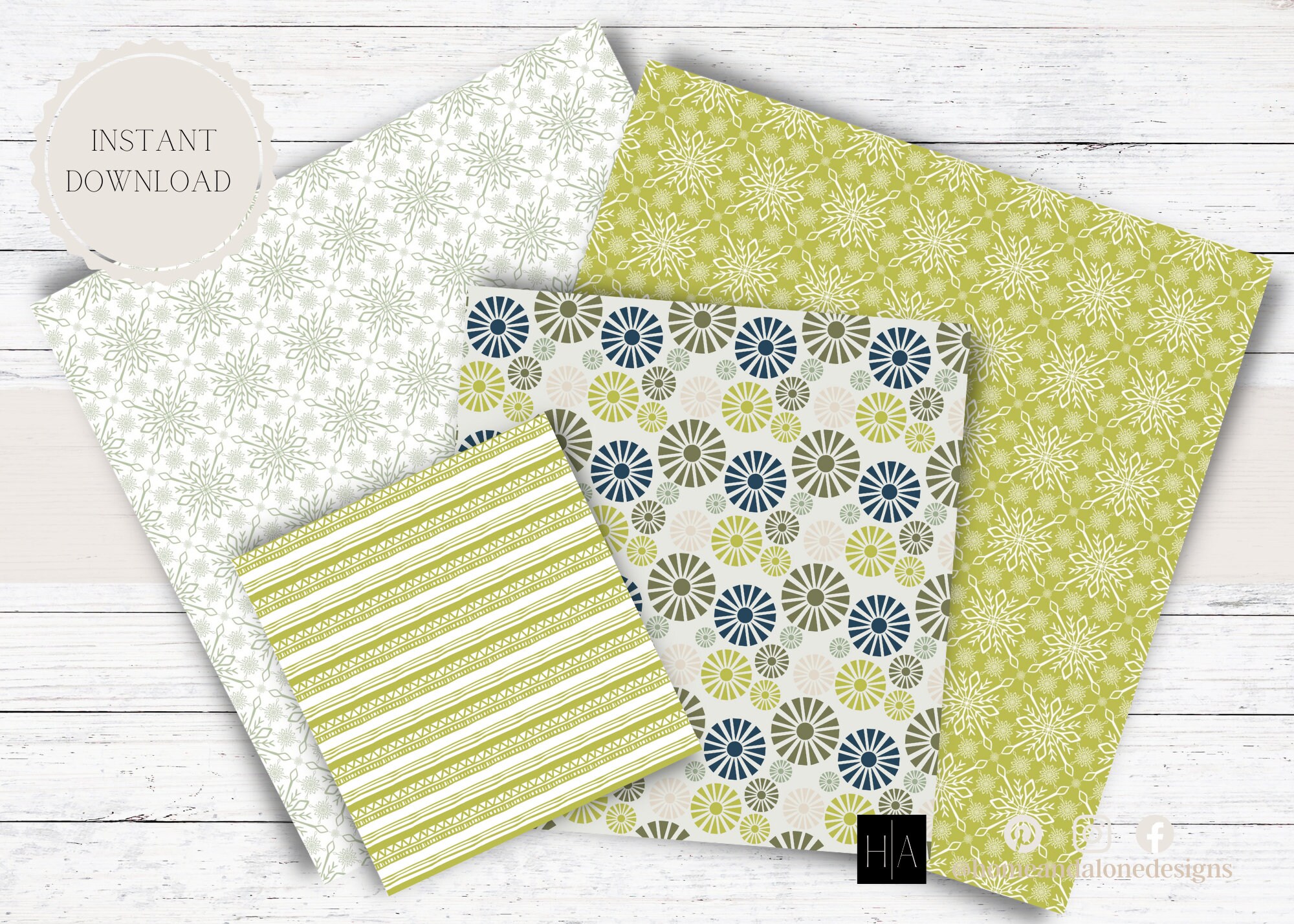 14 Christmas Digital Papers, Christmas Scrapbook Paper, Backgrounds ...