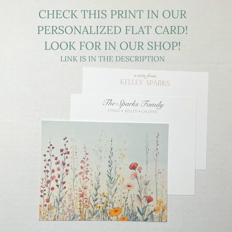 Wildflowers Field Note Cards, Wildflowers Note Cards, Note Cards With ...