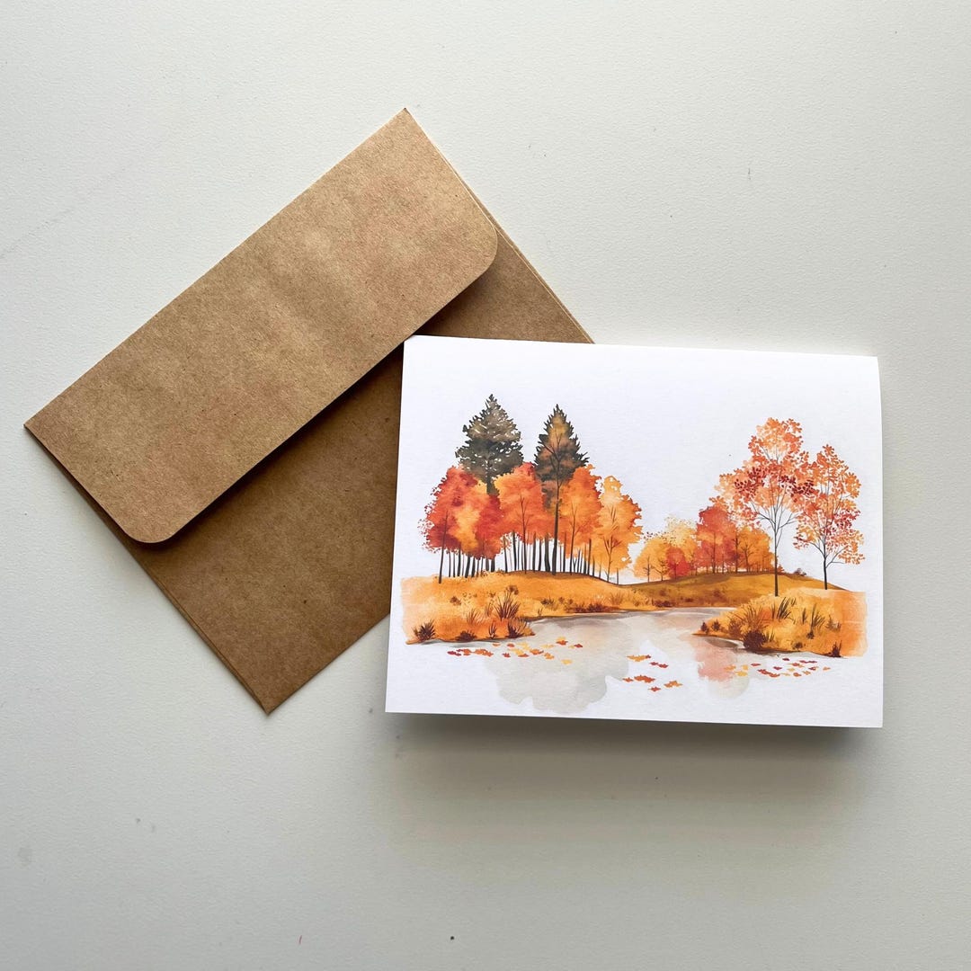 Fall Note Cards, Autumn Note Cards, Note Cards With Envelopes, Blank ...