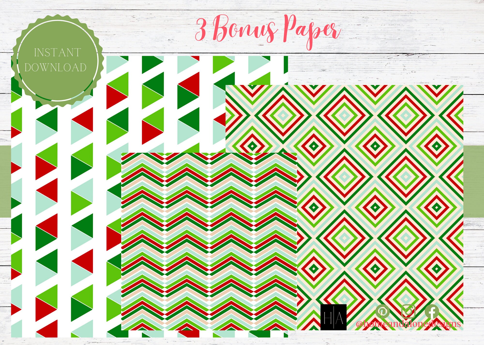 14 Christmas Digital Papers, Christmas Scrapbook Paper, Backgrounds ...