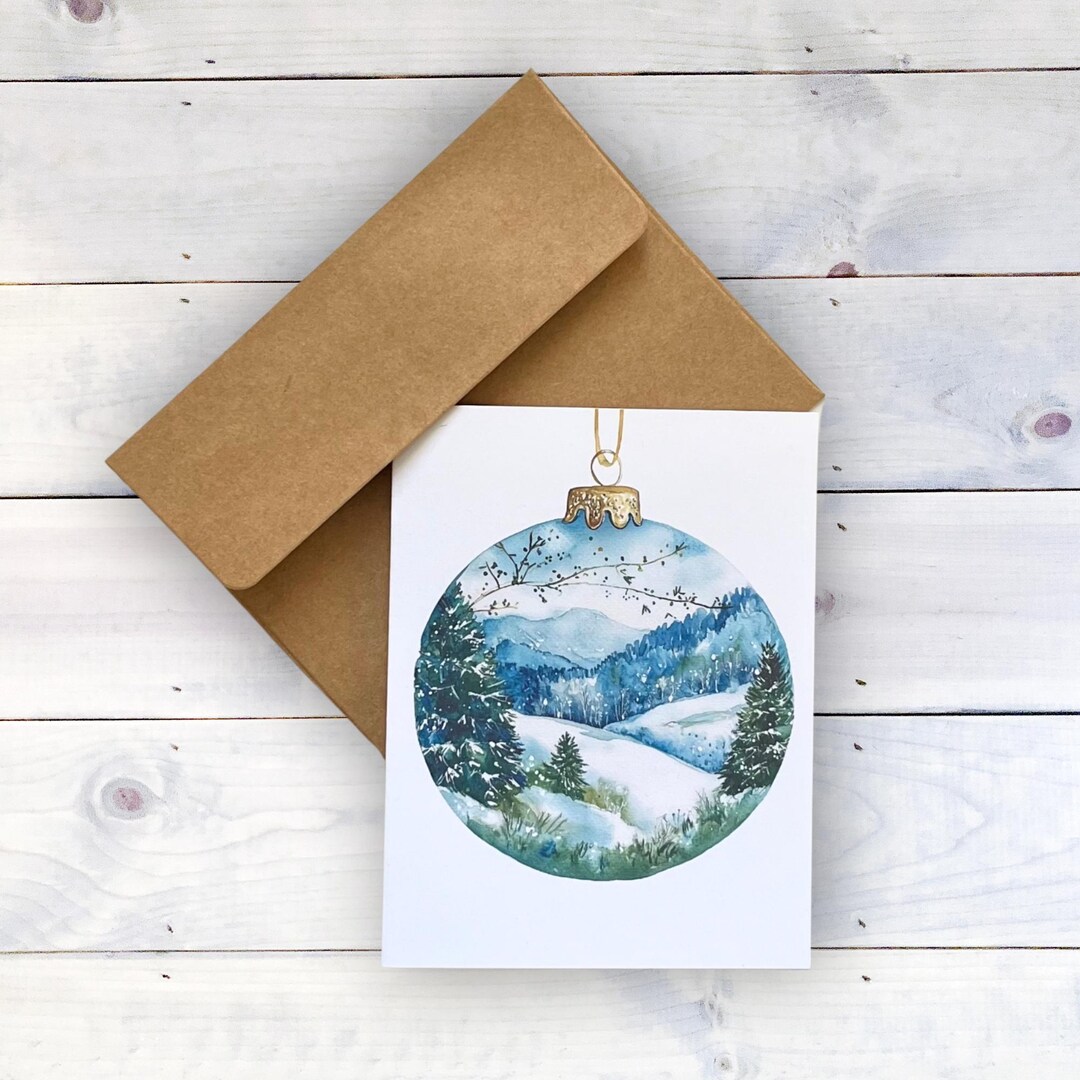 Christmas Ornament Card, Christmas Cards, Holiday Cards, Blank Holiday ...