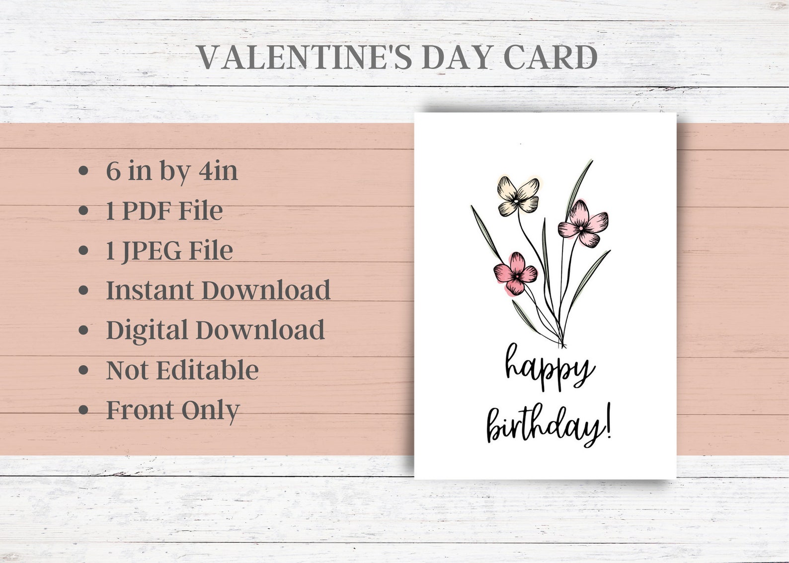 Happy Birthday Card Printable, Digital Download, Birthday Card, Digital ...